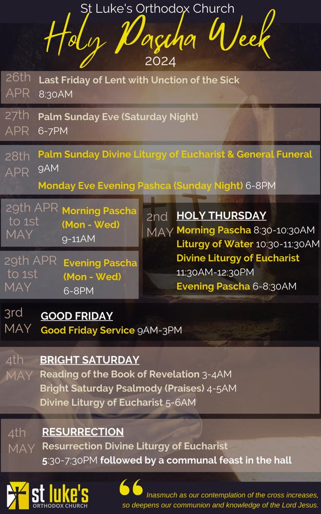 Holy Week 2024 - St Luke's Orthodox Church